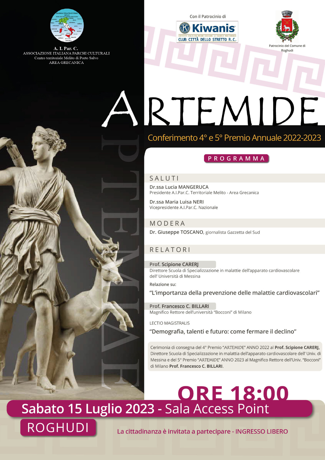 A Roghudi la consegna del "Premio Artemide"