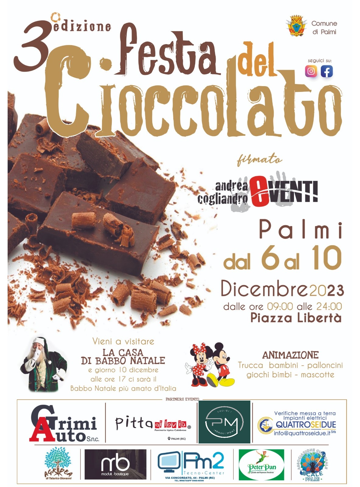 Cinque giorni di dolcezza con la festa del cioccolato a Palmi